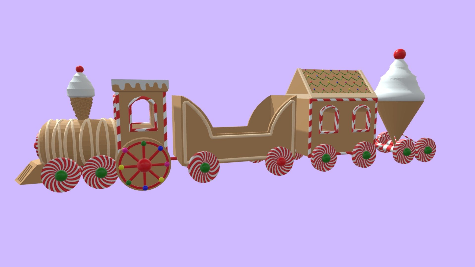 Sweet Christmas Train - Download Free 3D model by gerophox [6e091ef ...