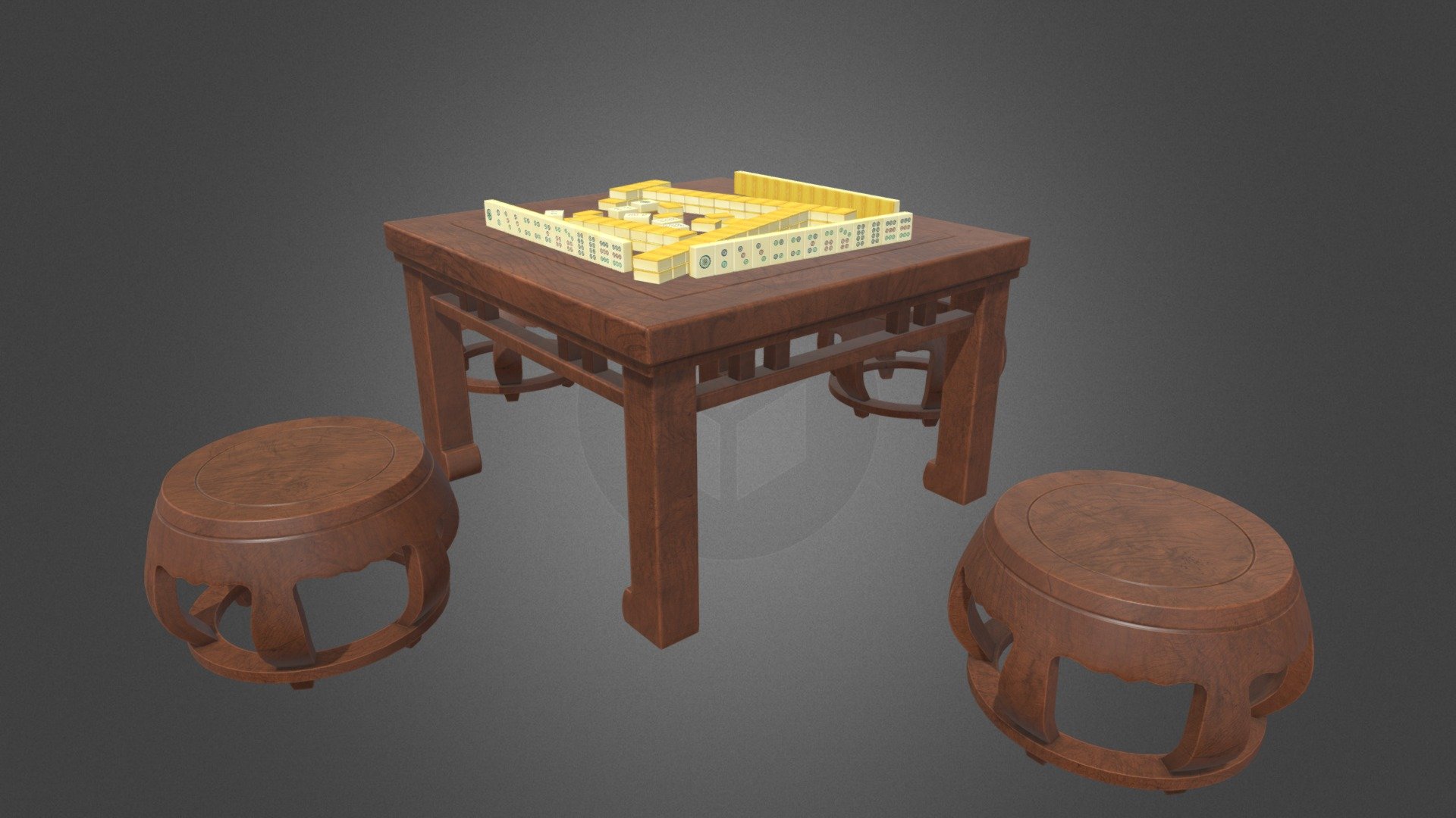 Mahjong - Buy Royalty Free 3D model by misitewang [6e0a25f] - Sketchfab ...