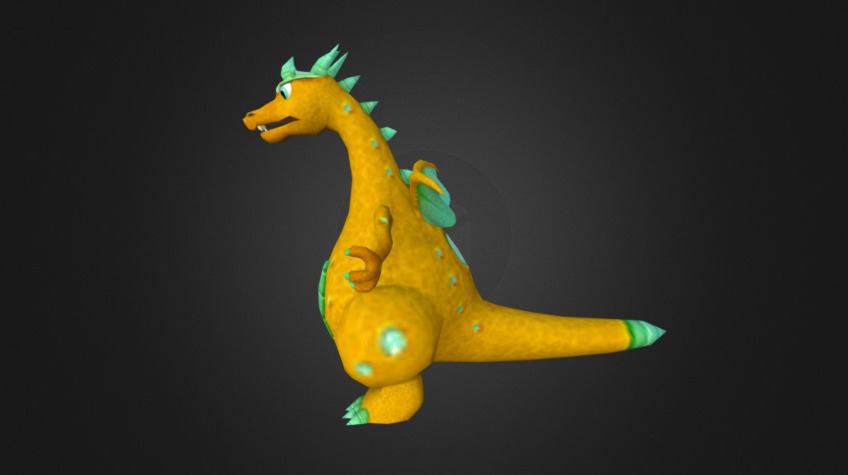 Cartoony Yellow Dragon - 3D model by MilkManSG [6e0a718] - Sketchfab