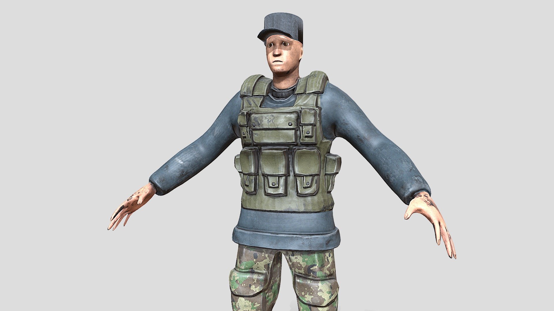 Soldier. 3d game character - 3D model by Agarkova_CG [6e0da09] - Sketchfab