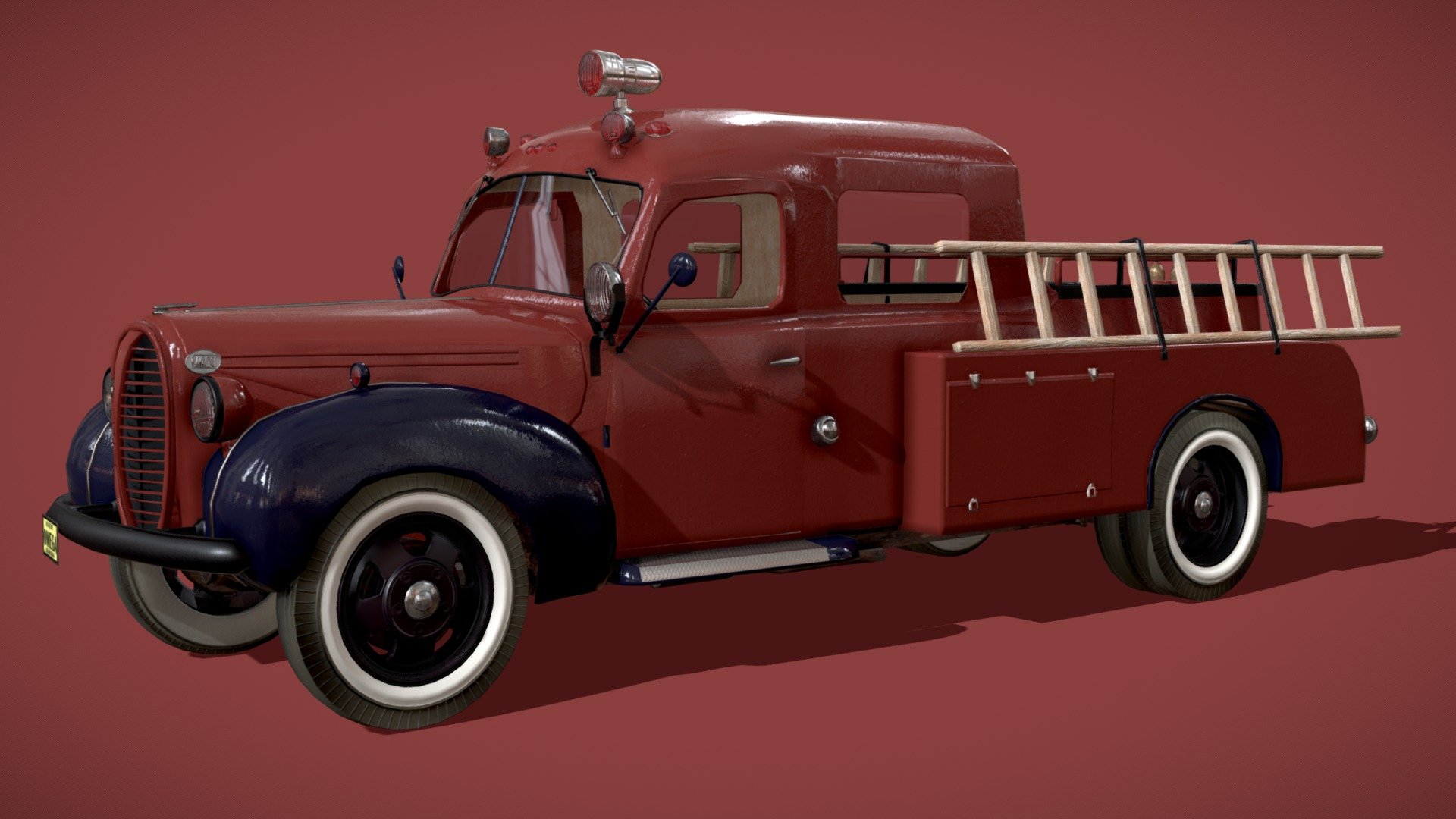 FREE 1938 Vairogs Fire Truck (based on Ford) - Download Free 3D model ...