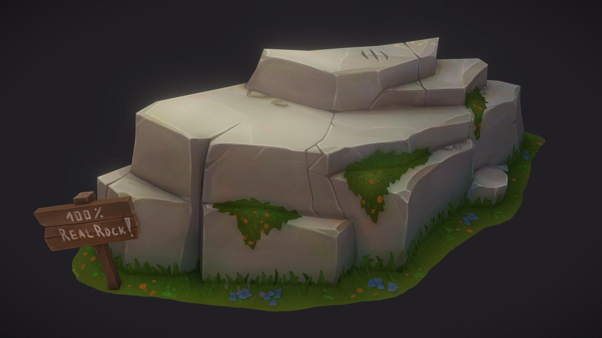100% Real Stylized Rock - Buy Royalty Free 3D model by ZugZug Art ...