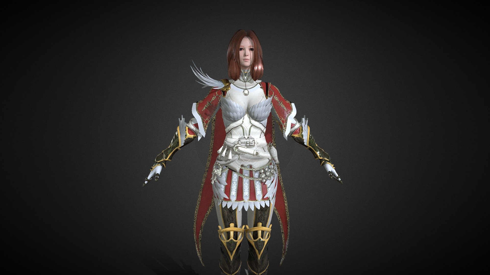 Valkyrie: Crimson Herald - PBR Game Character - Download Free 3D model ...