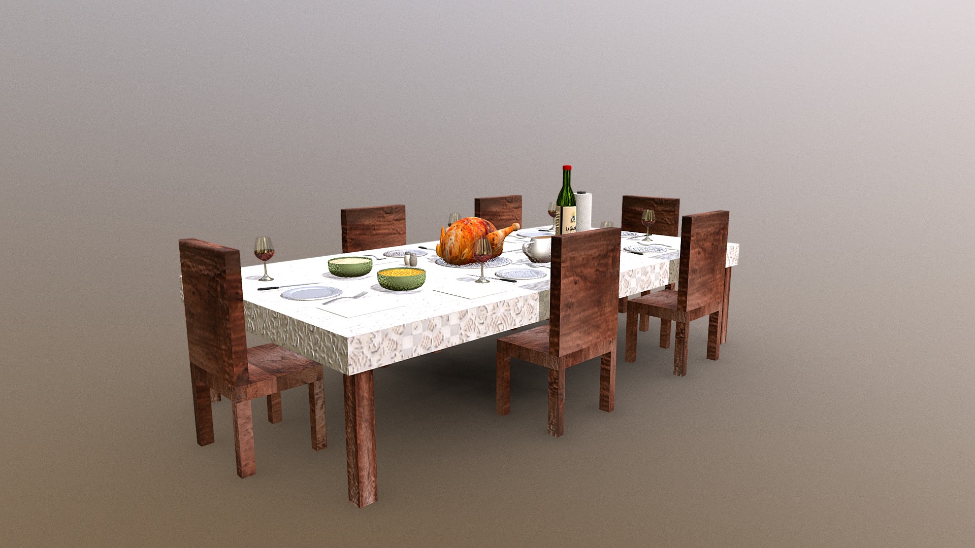 Thanksgiving Dinner - Buy Royalty Free 3D model by Yanez Designs ...