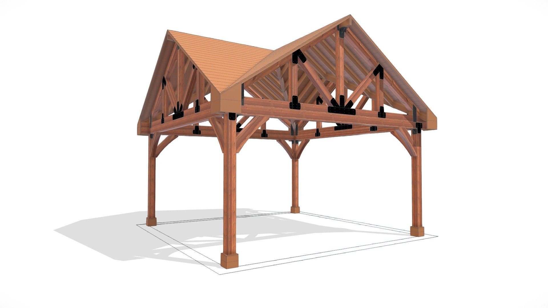 Custom Pavilion 4 gable Pavilion - 3D model by Forever Redwood [6e25056 ...