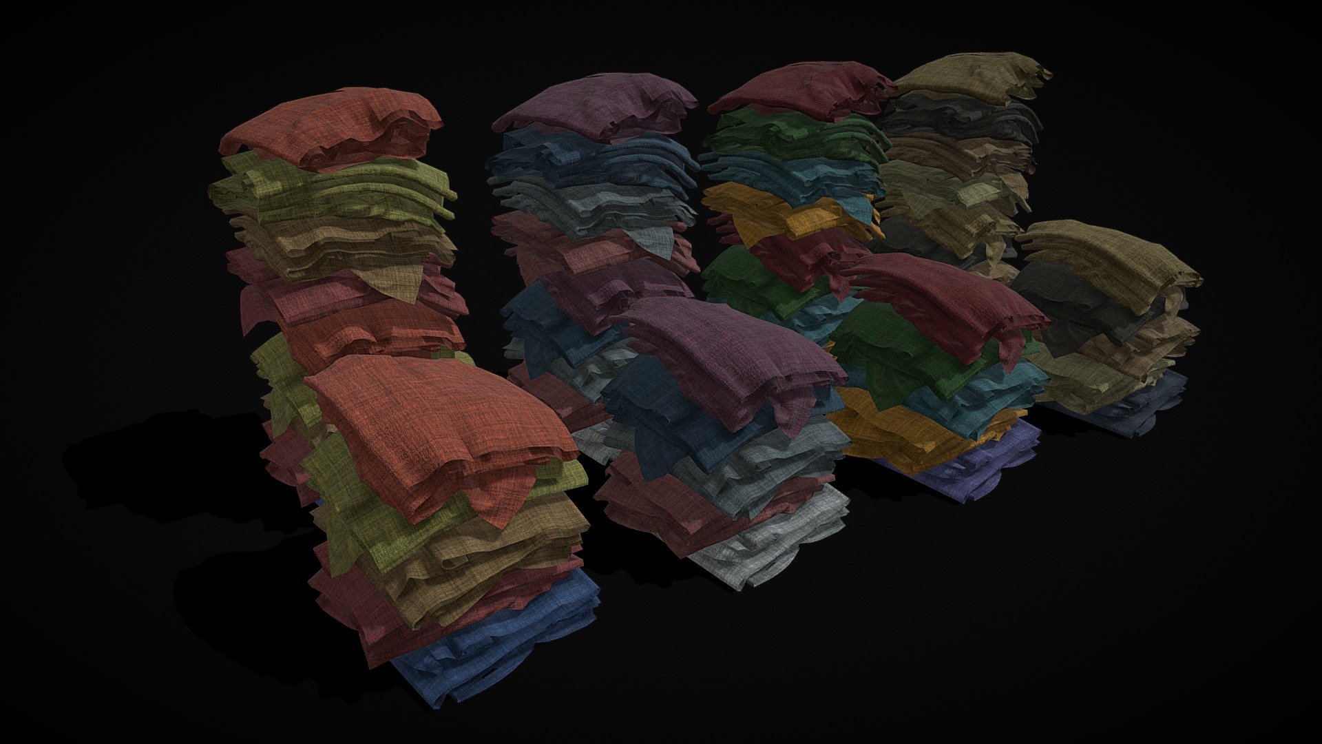 Folded Cloth Piles - Buy Royalty Free 3D model by GetDeadEntertainment ...
