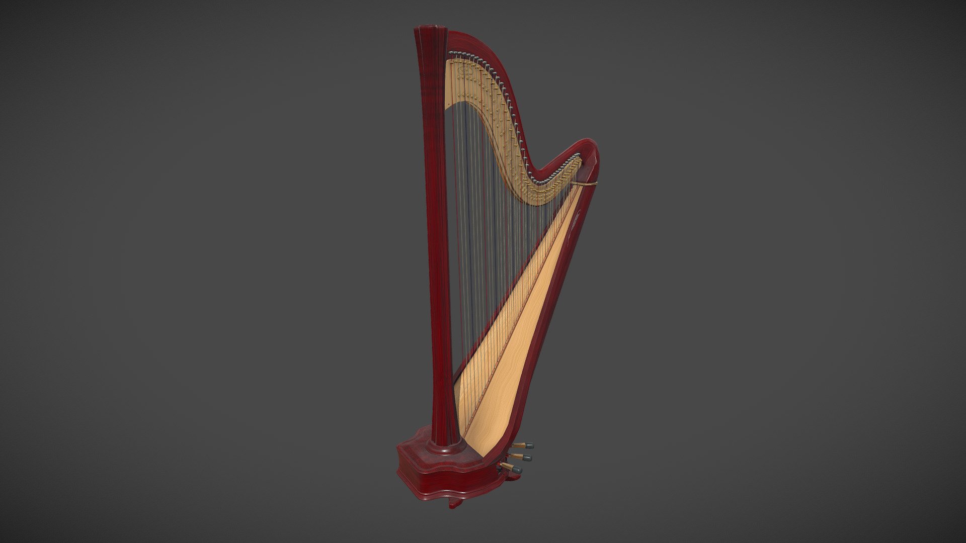 Classical Harp (Pedal Harp) - 3D model by Marine Mazurier (@marine.mazurier) [6e31140] - Sketchfab