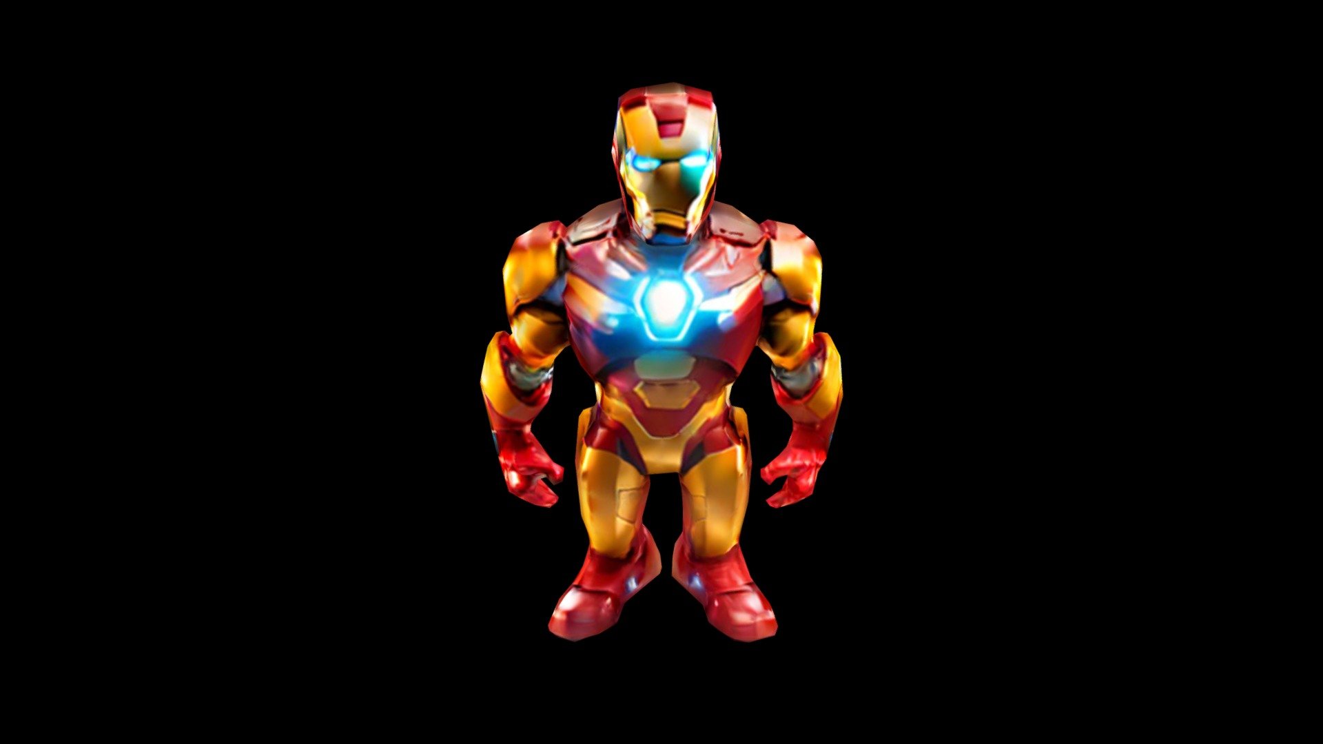 Colorful iron man figure with red arms and chest - Download Free 3D ...