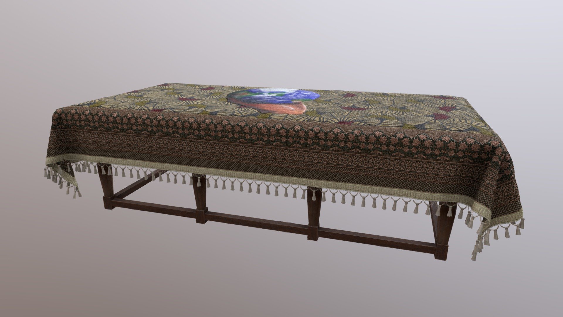 Animated antique tablecloth with tassel - 3D model by slind (@slindore ...