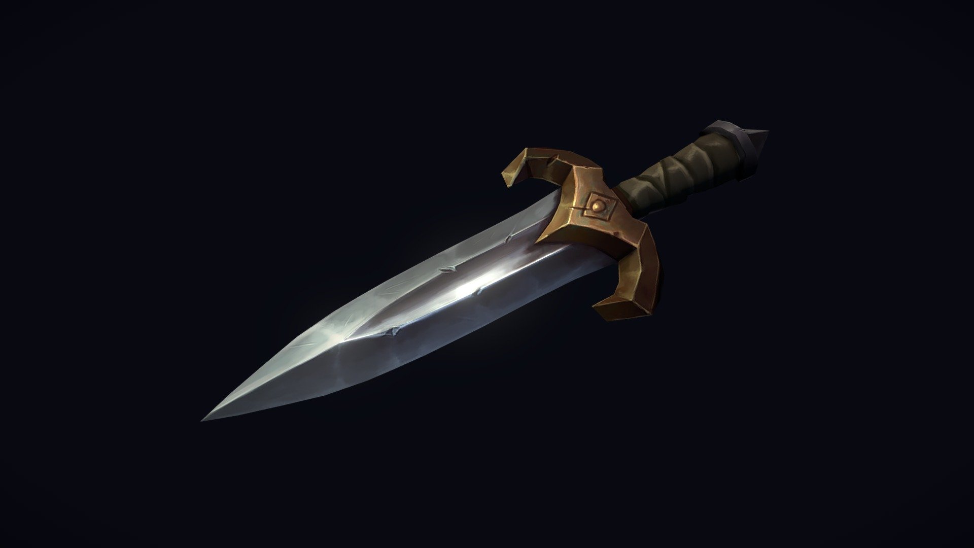 Hand-painted Simple Dagger - Download Free 3D model by Hjorskrim ...