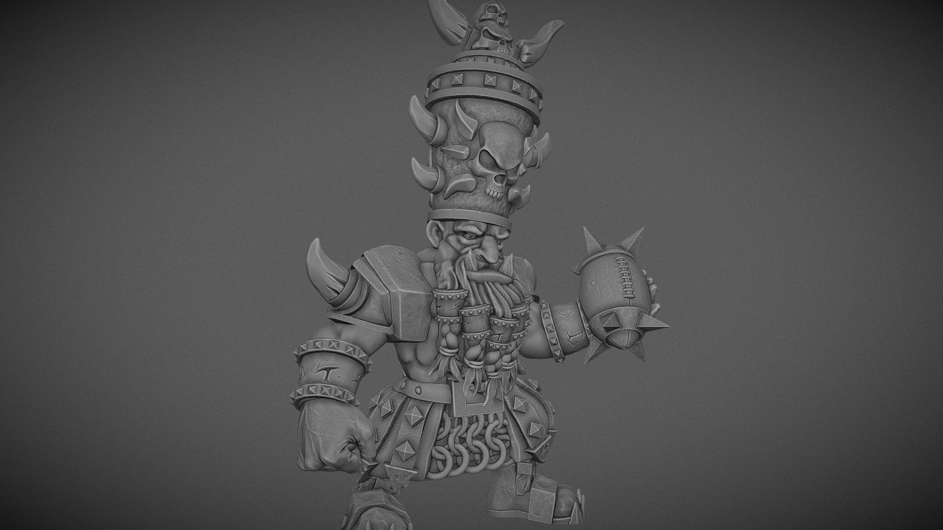 Chaos Dwarf Miniature - Fantasy Football - 3D model by Rodrigo Aldana ...