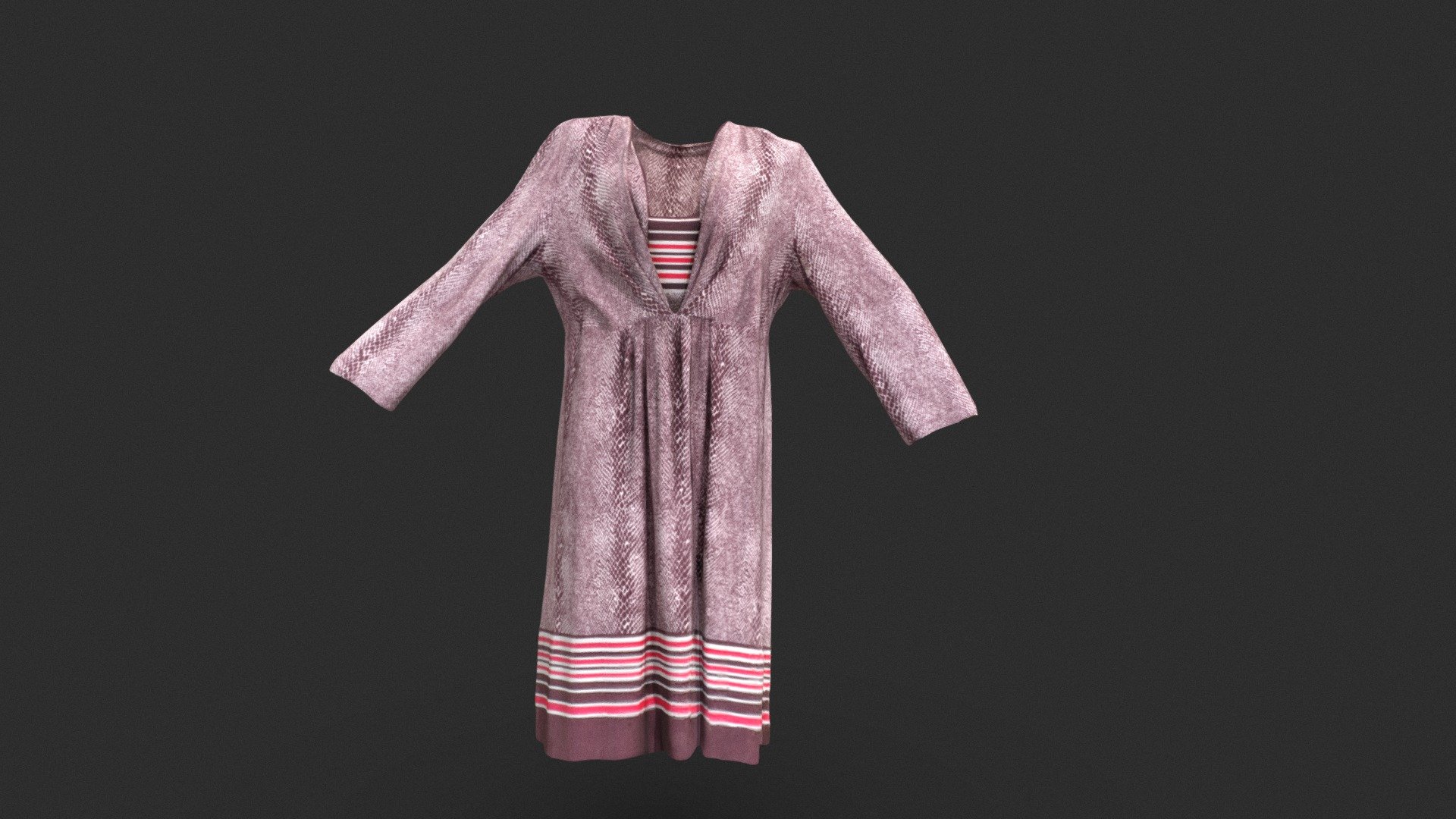 Elegant dress with snake pattern - 3D scan - Download Free 3D model by ...