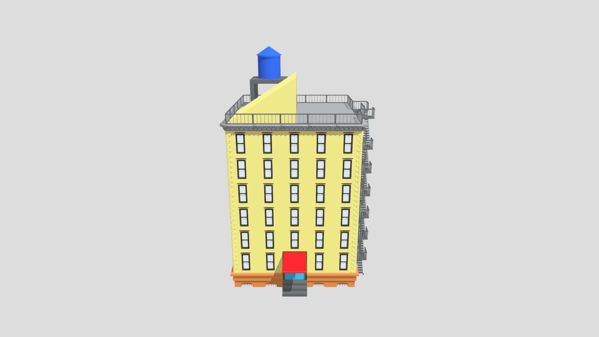 Simple Building - Download Free 3D model by Jenson_A [6e6a1ca] - Sketchfab