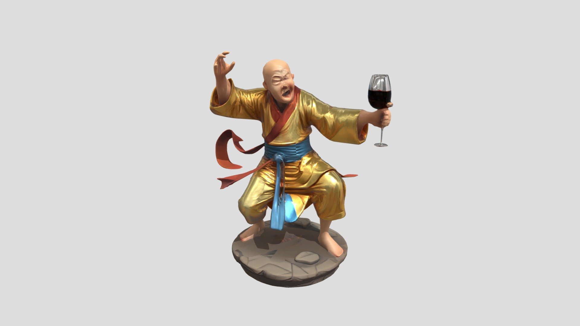 celebrating monk with wine glass - 3D model by rajeshja [6e6c6a4 ...