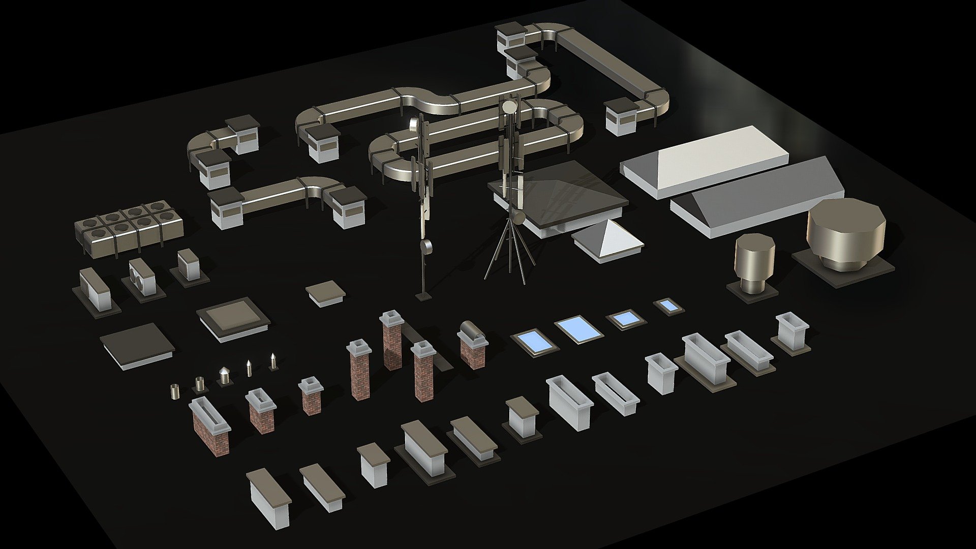 Roof kit low-poly asset - 3D model by SebastianSosnowski [6e70f16 ...