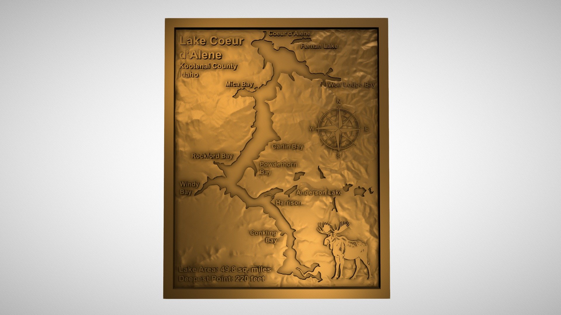 Lake Coeur d'Alene - 3D model by SEhlinger (@Samuel.Ehlinger) [6e81fd6 ...