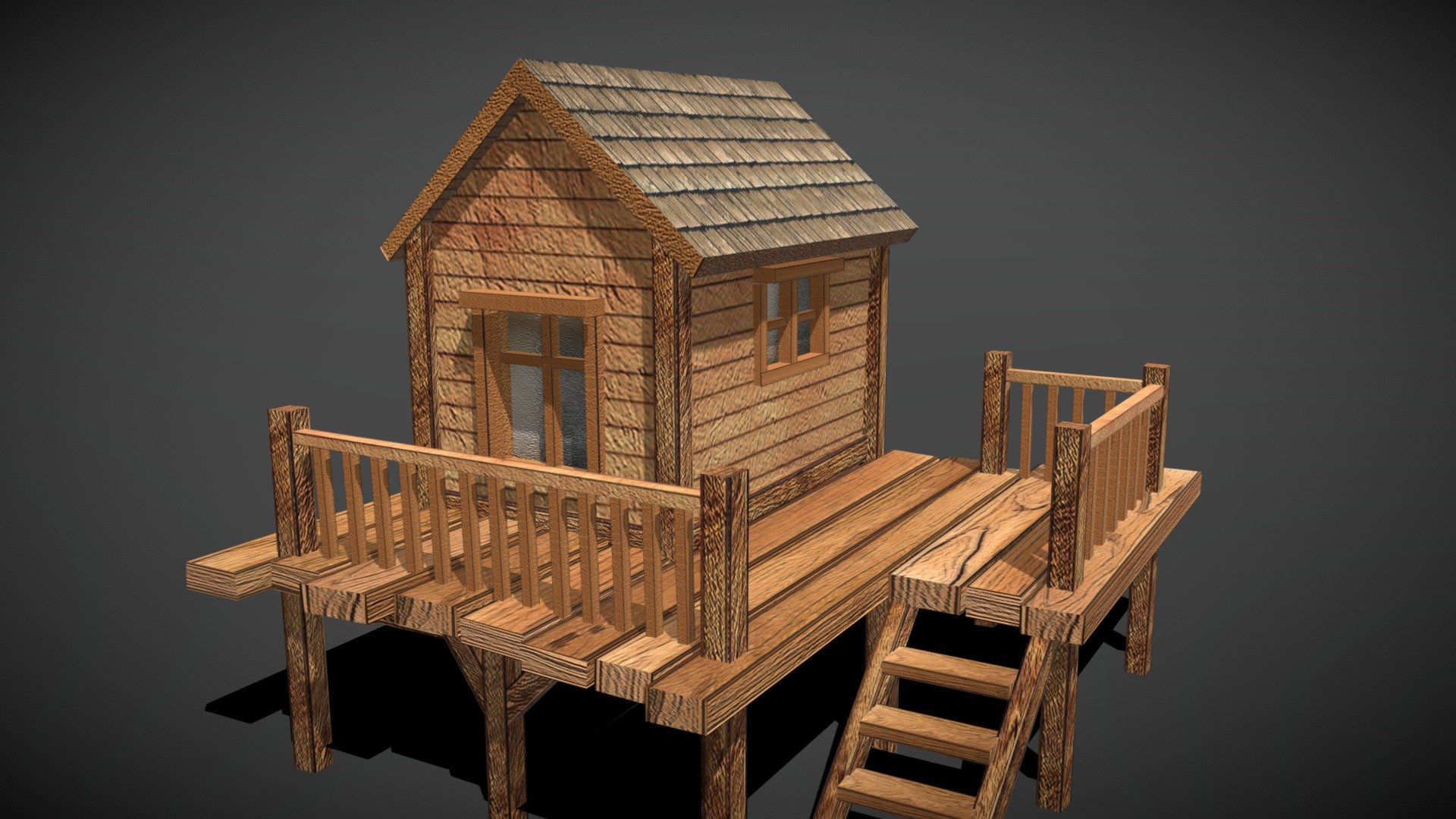 Wooden home - Download Free 3D model by POLYSCAN (@POLYSCAN3D) [6e88ab2 ...
