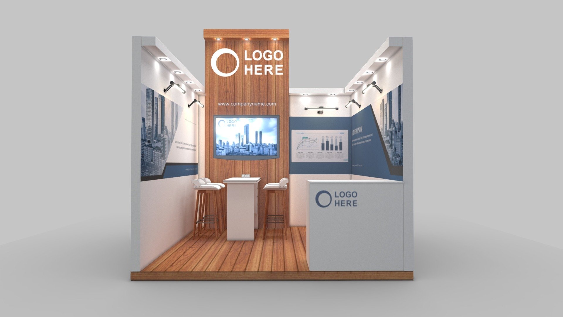 Exhibition Stand 3x3m Kltm - Buy Royalty Free 3D model by fasih.lisan ...