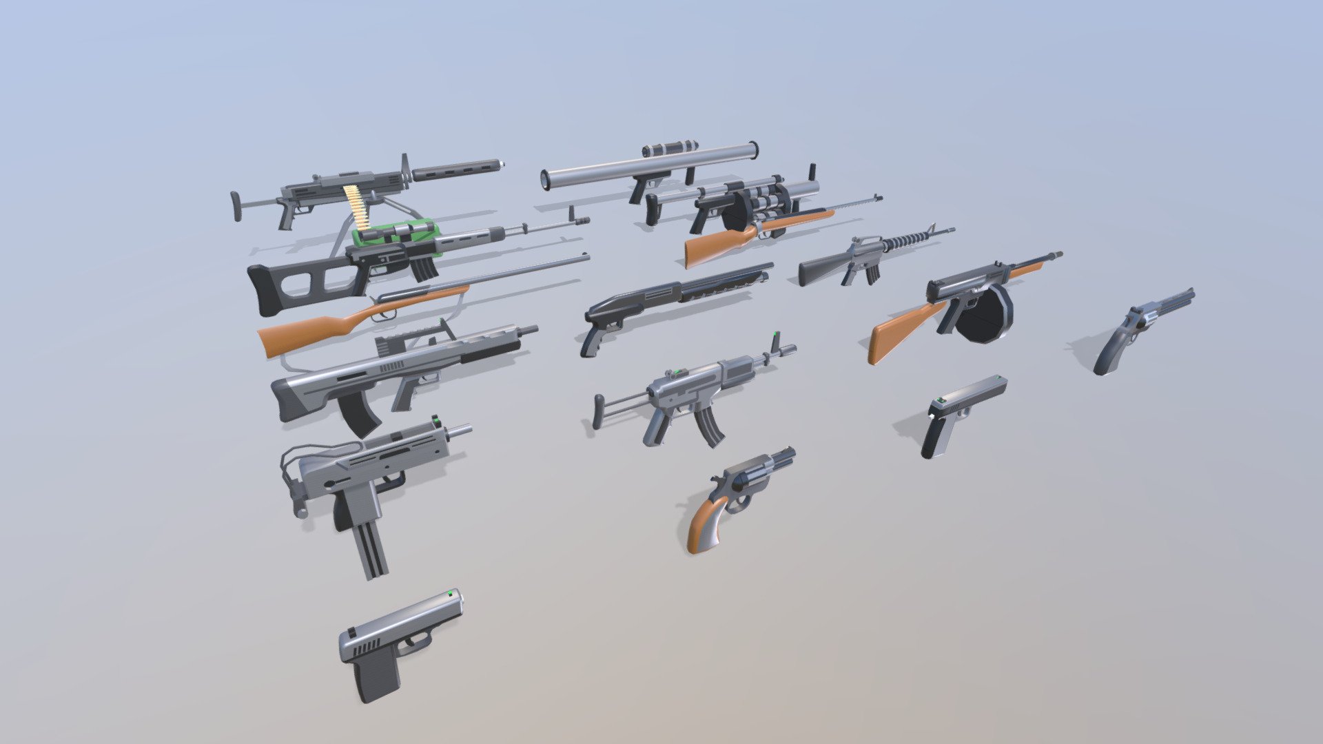 Low Poly Guns Models - Buy Royalty Free 3D model by okaro.ir [6e8a82c ...