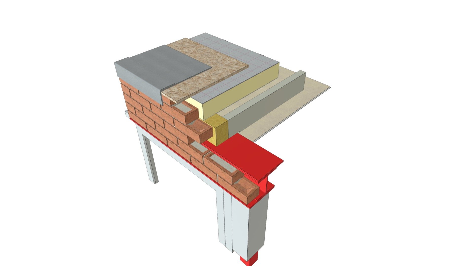 Flat roof support - 3D model by fretwells [6e8f319] - Sketchfab