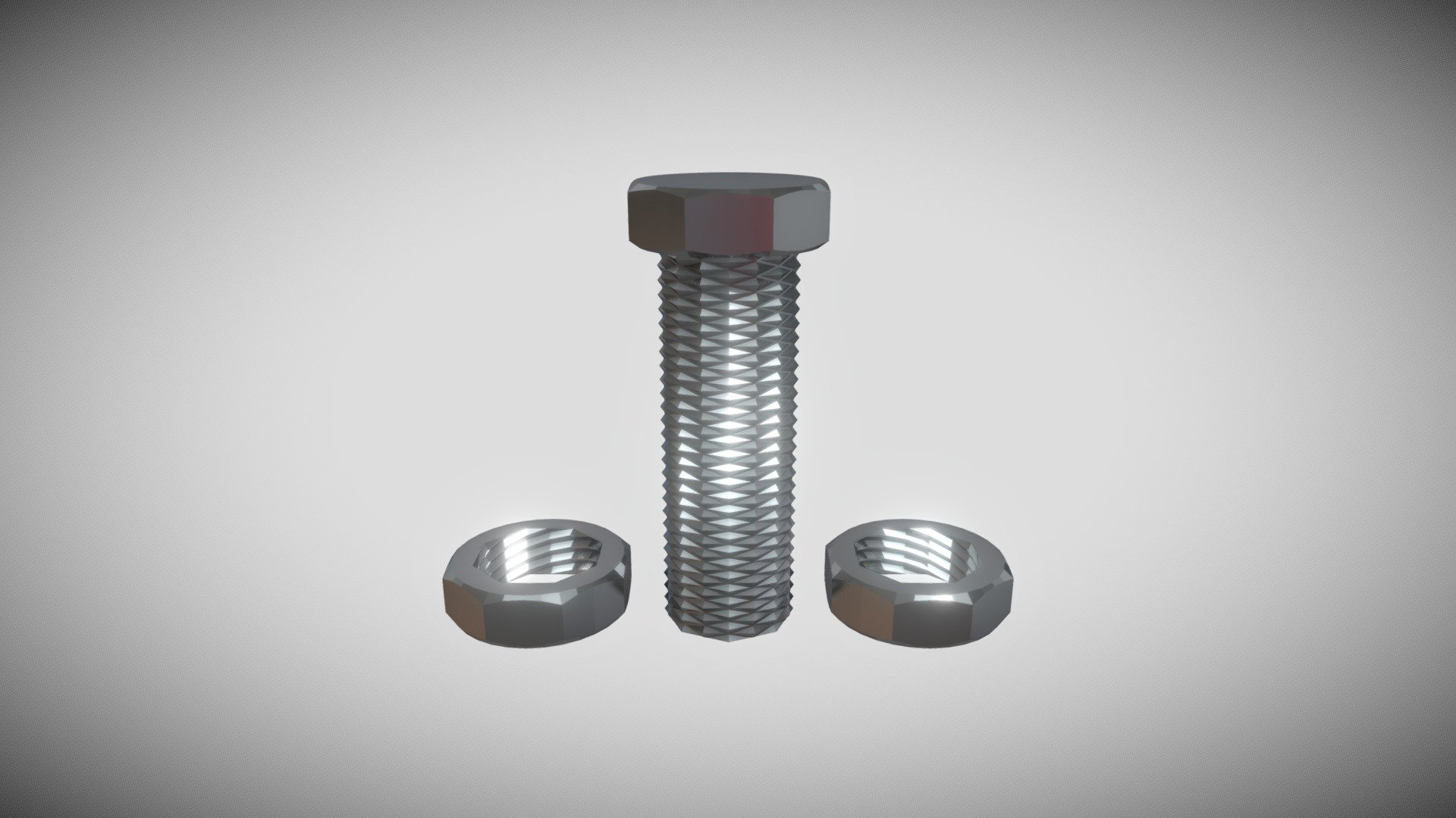 Double Threaded Bolt and Nuts - Download Free 3D model by tok124 ...