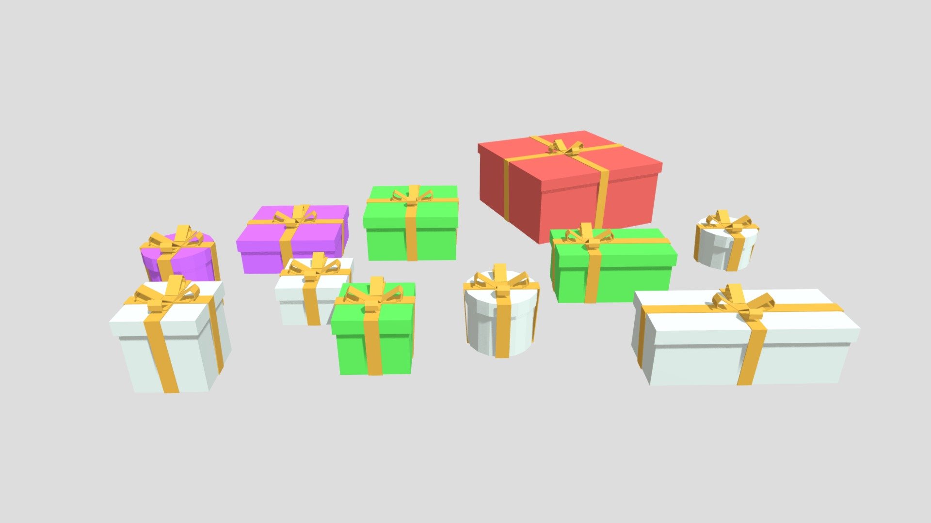 Low Poly Cartoon Simple Gift Boxes - Buy Royalty Free 3D model by ...
