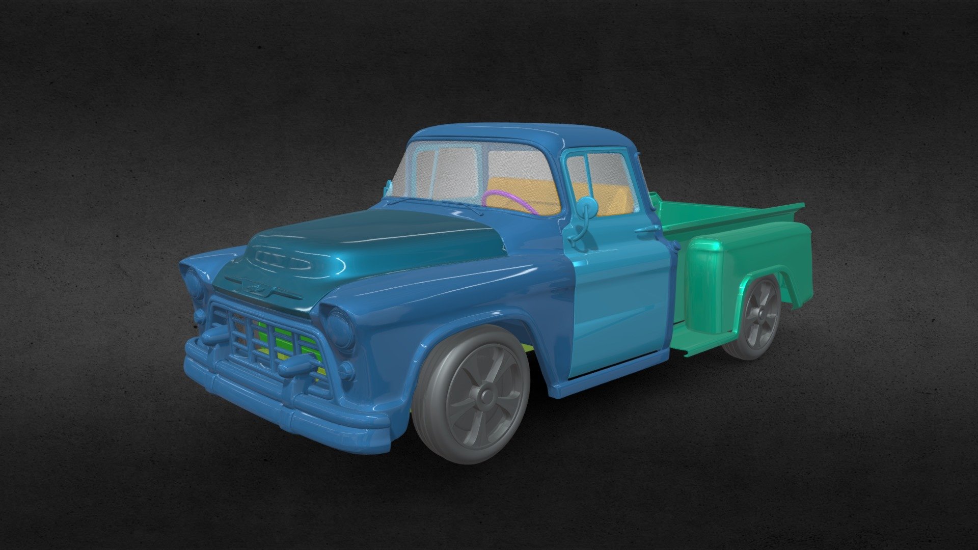 1955 Chevrolet Cameo Truck Print model - Buy Royalty Free 3D model by ...