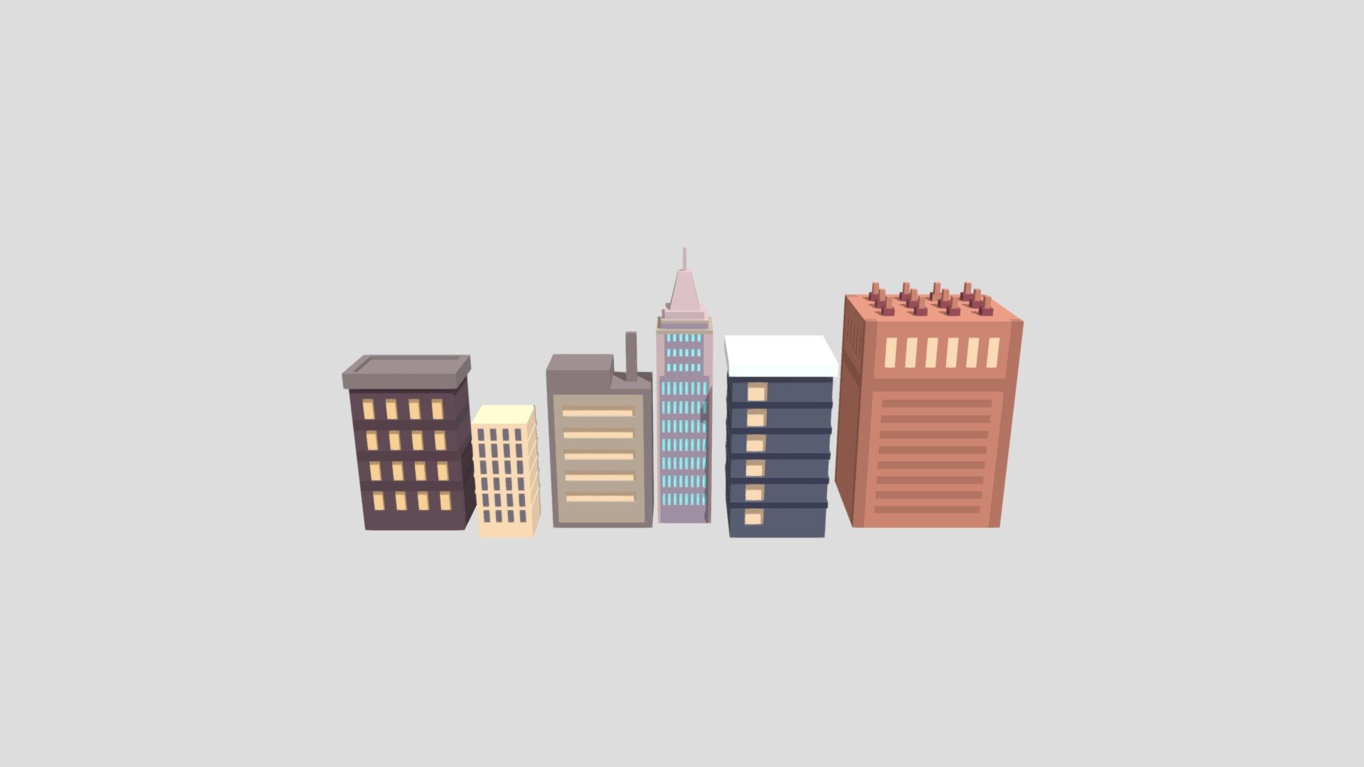 City Buildings - Download Free 3D model by ipekns [6ea49b7] - Sketchfab