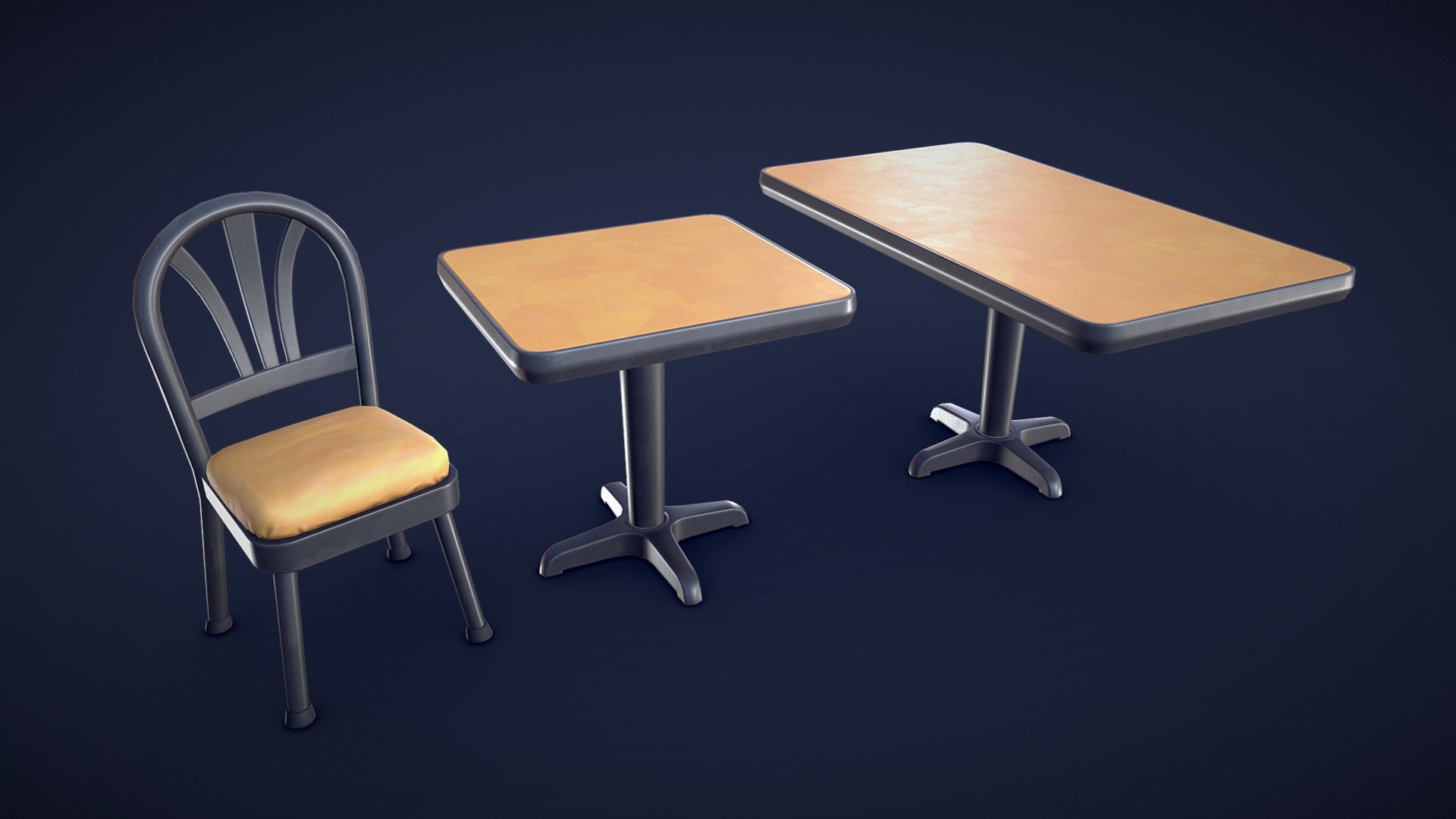 Stylized Fast Food Restaurant Tables - Low Poly - Buy Royalty Free 3D ...