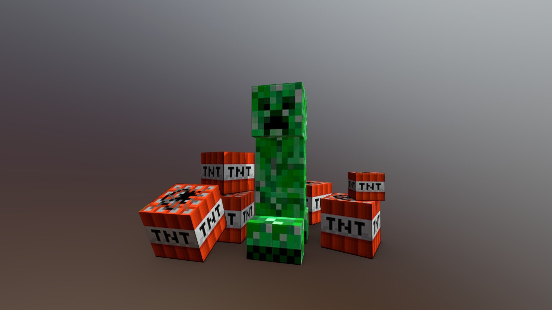 Creeper and dynamite - 3D model by byRokshplayModels (@MarcJuarez ...