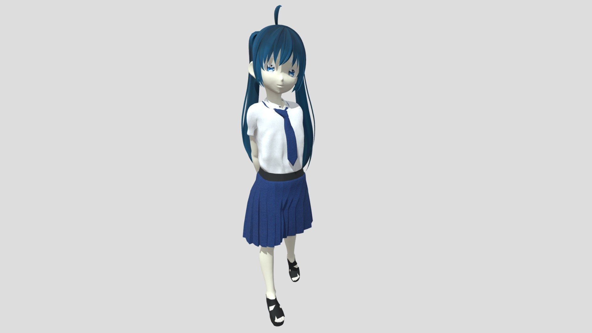 school anime girl (rigged) - Download Free 3D model by hikari ...