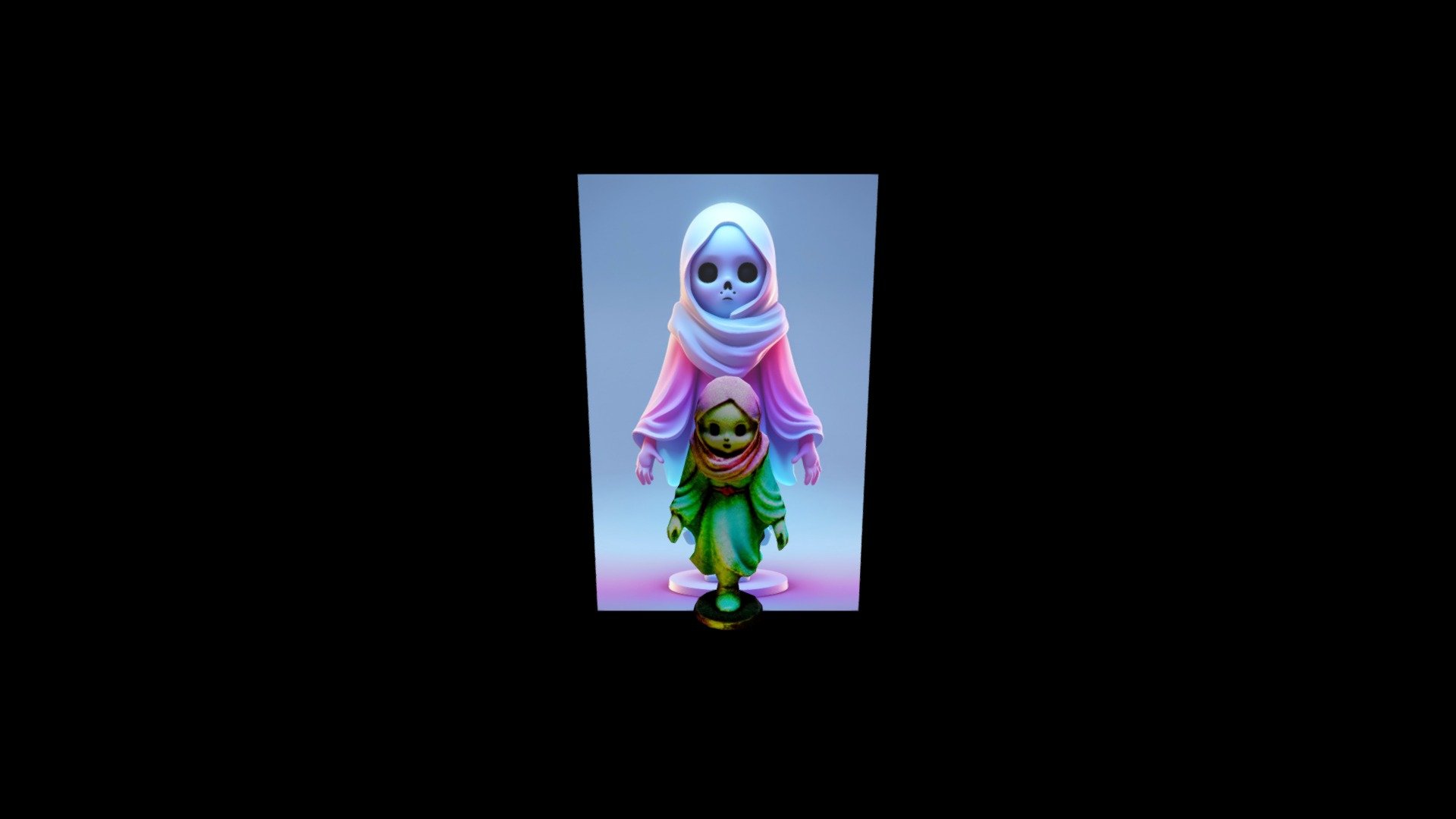 A ghost with a scarf around its neck The i - Download Free 3D model by ...