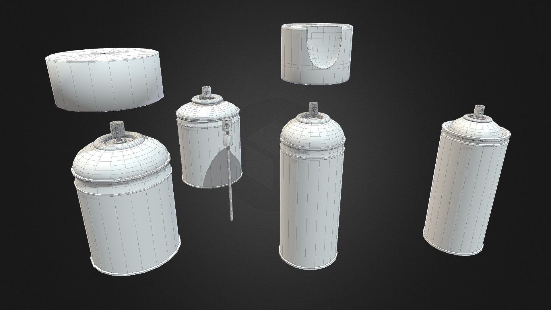 Spray Cans untextured - Download Free 3D model by Vicki Lau (@vickicup ...