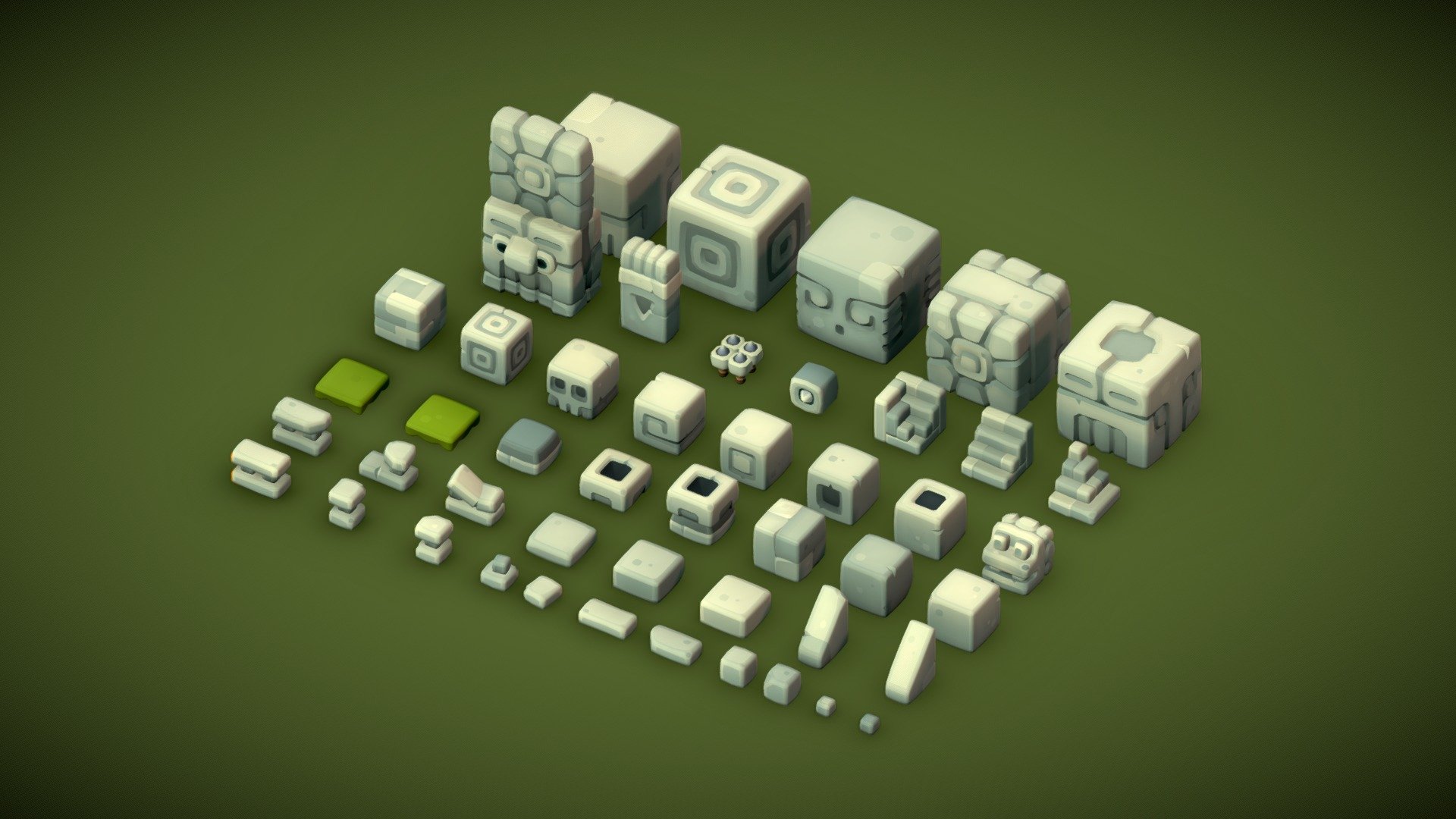 Cube World Jungle Temple Ruin - Proto Series - 3D model by BitGem [6eba807] - Sketchfab