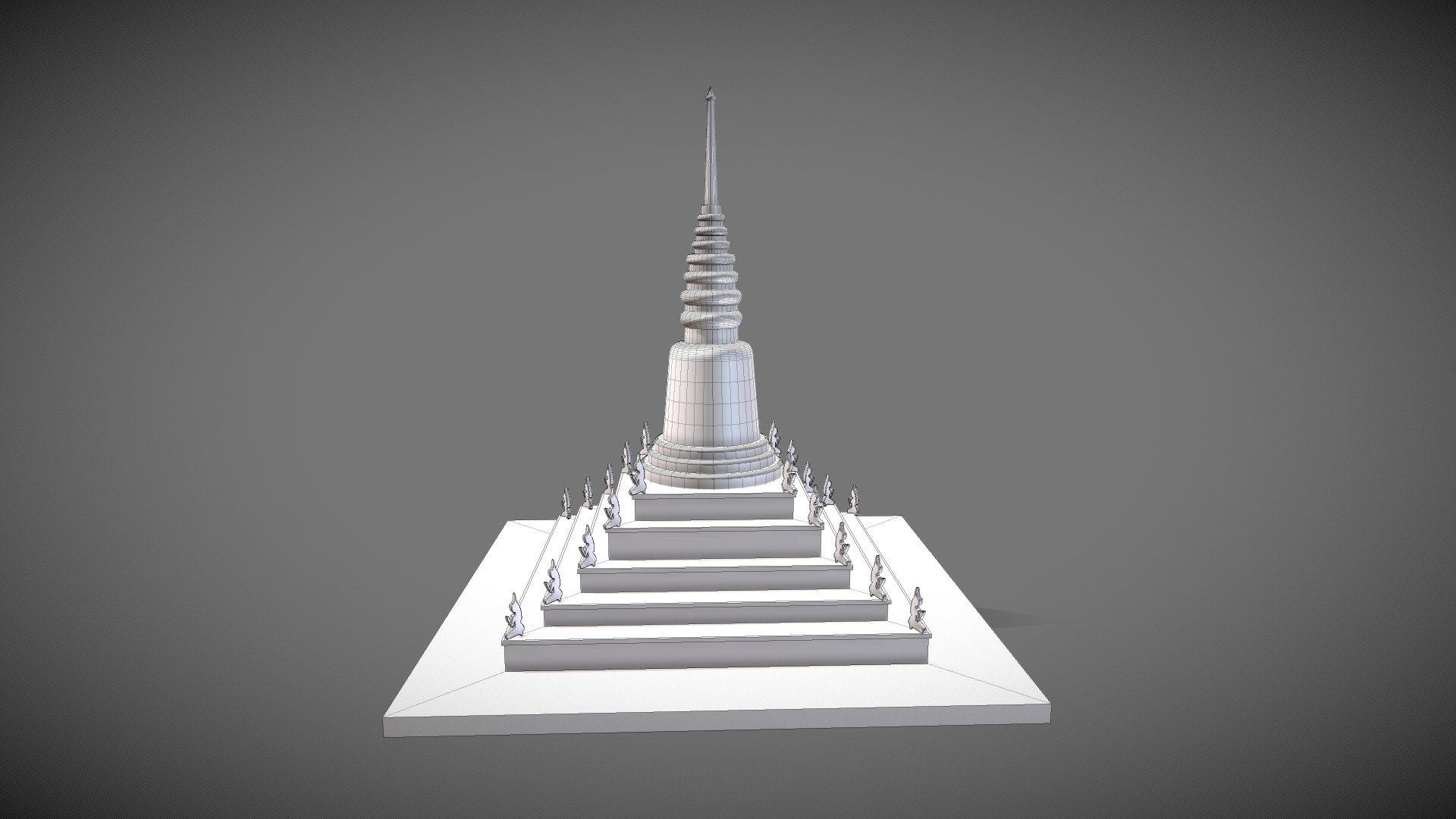 Shakyamuni Stupa (ចេតិយ) - 3D model by Vor.Bona [6ebd03b] - Sketchfab