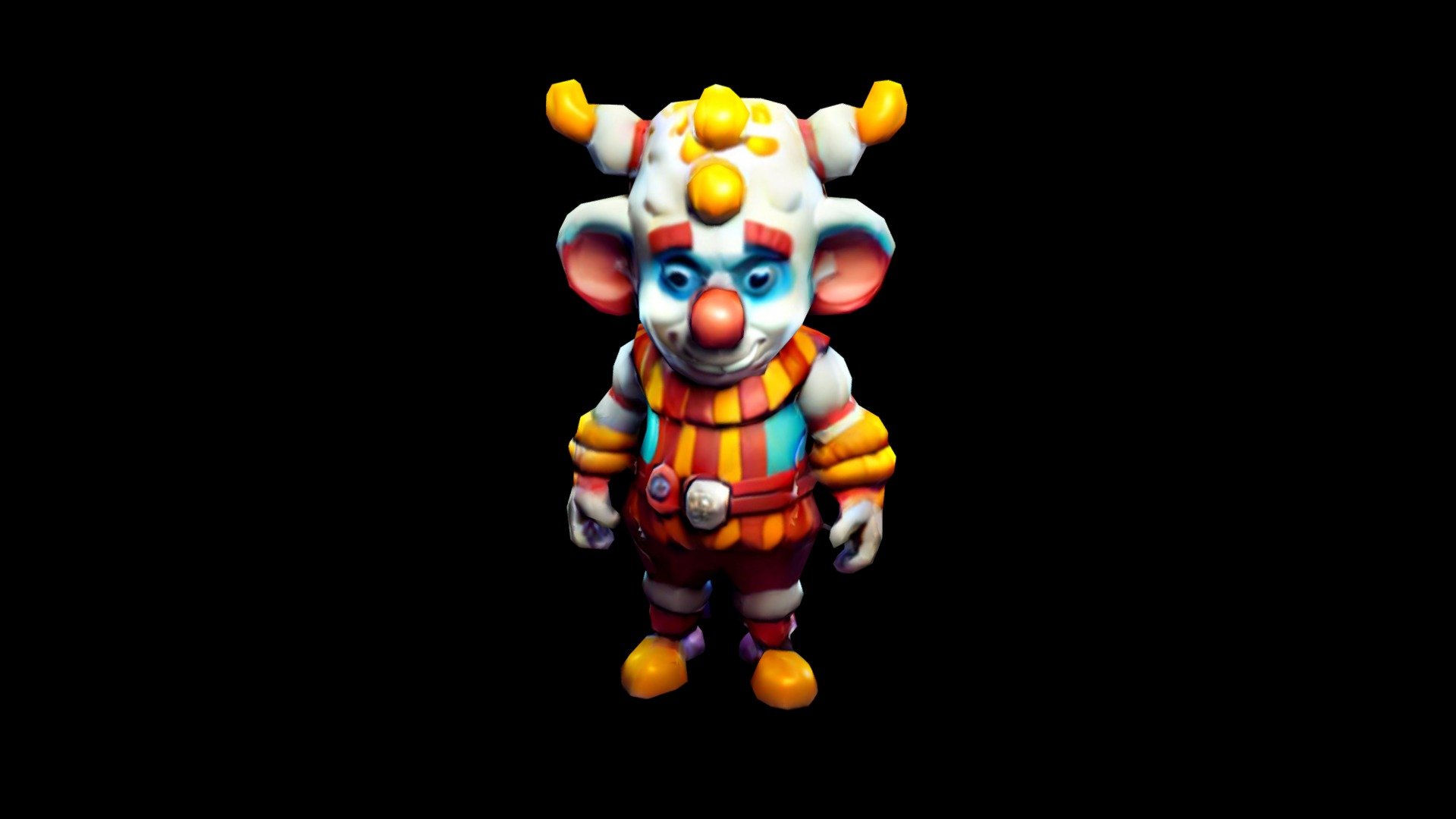 a cartoon character with horns and a clown no - Download Free 3D model ...