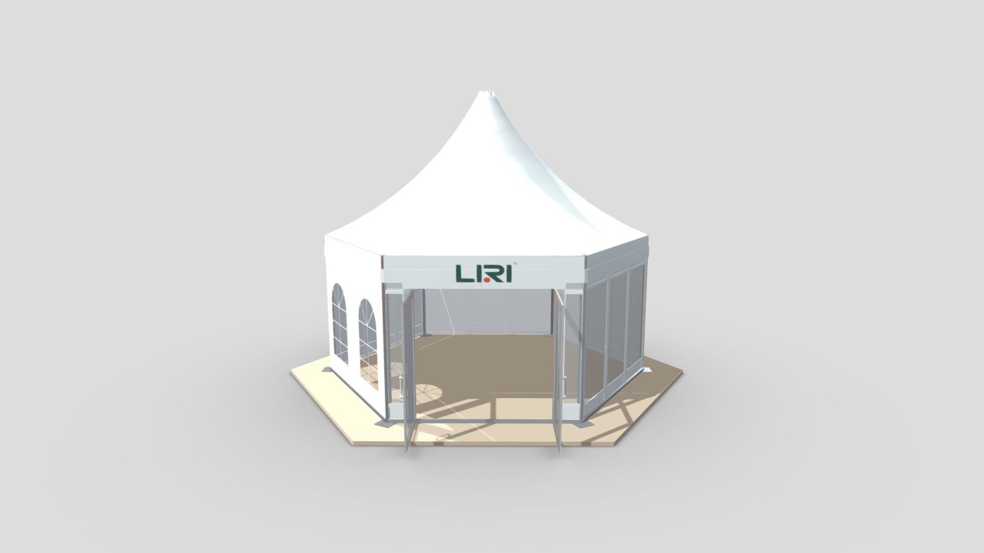 Hexagonal High Peak Party Tent - 3D model by LiriTent [6ec1d66] - Sketchfab