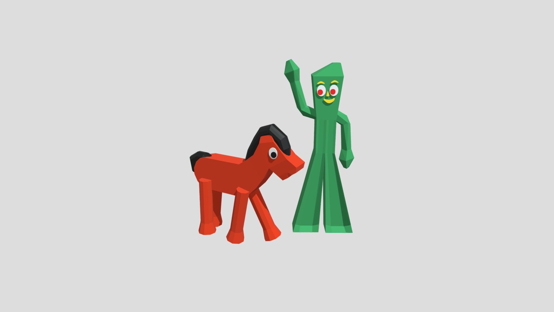 Pixel Gumby & Pokey - 3D model by Pamela.Earle [6ec258e] - Sketchfab