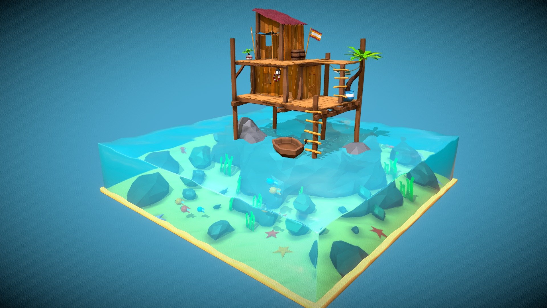 Sea Shack - 3D model by Anne (@shivafication) [6ec2a69] - Sketchfab