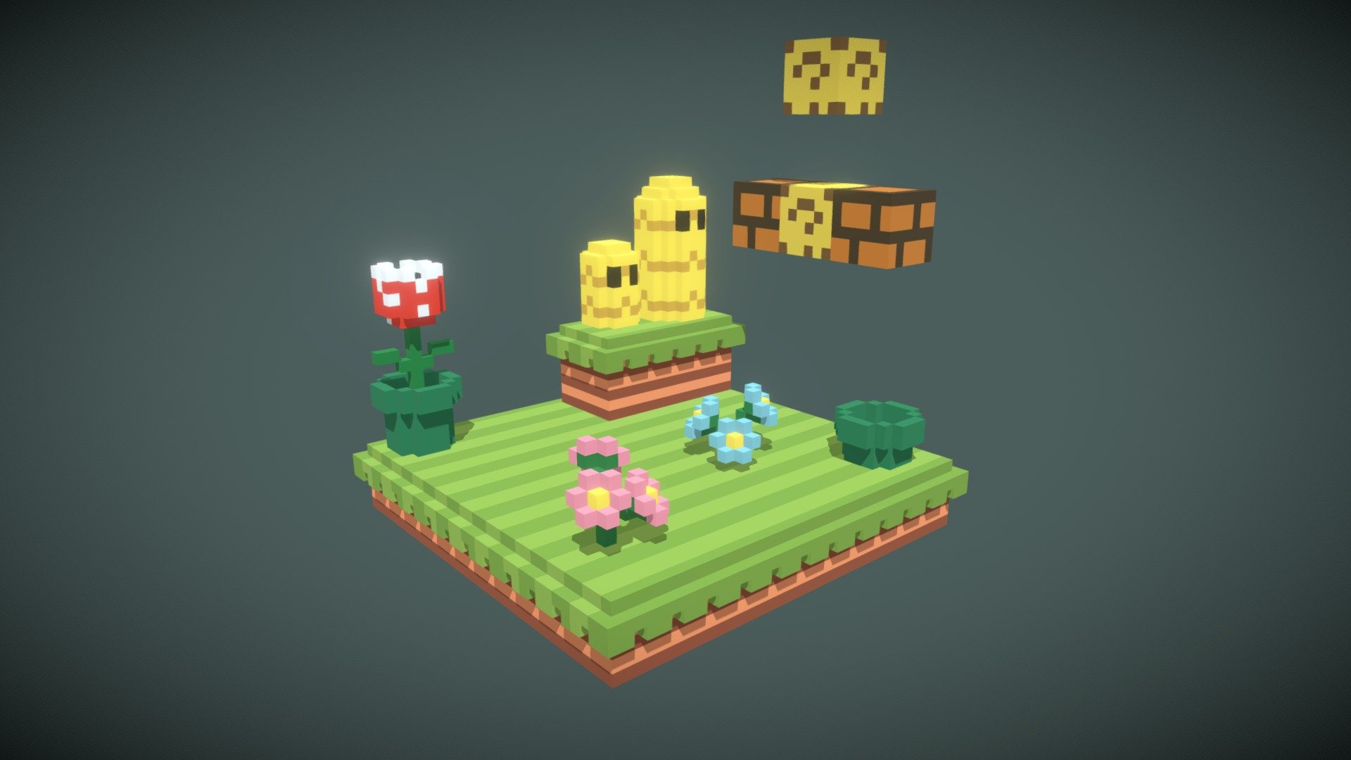 New Super Mario Bros. Voxel Environment - Download Free 3D model by ...