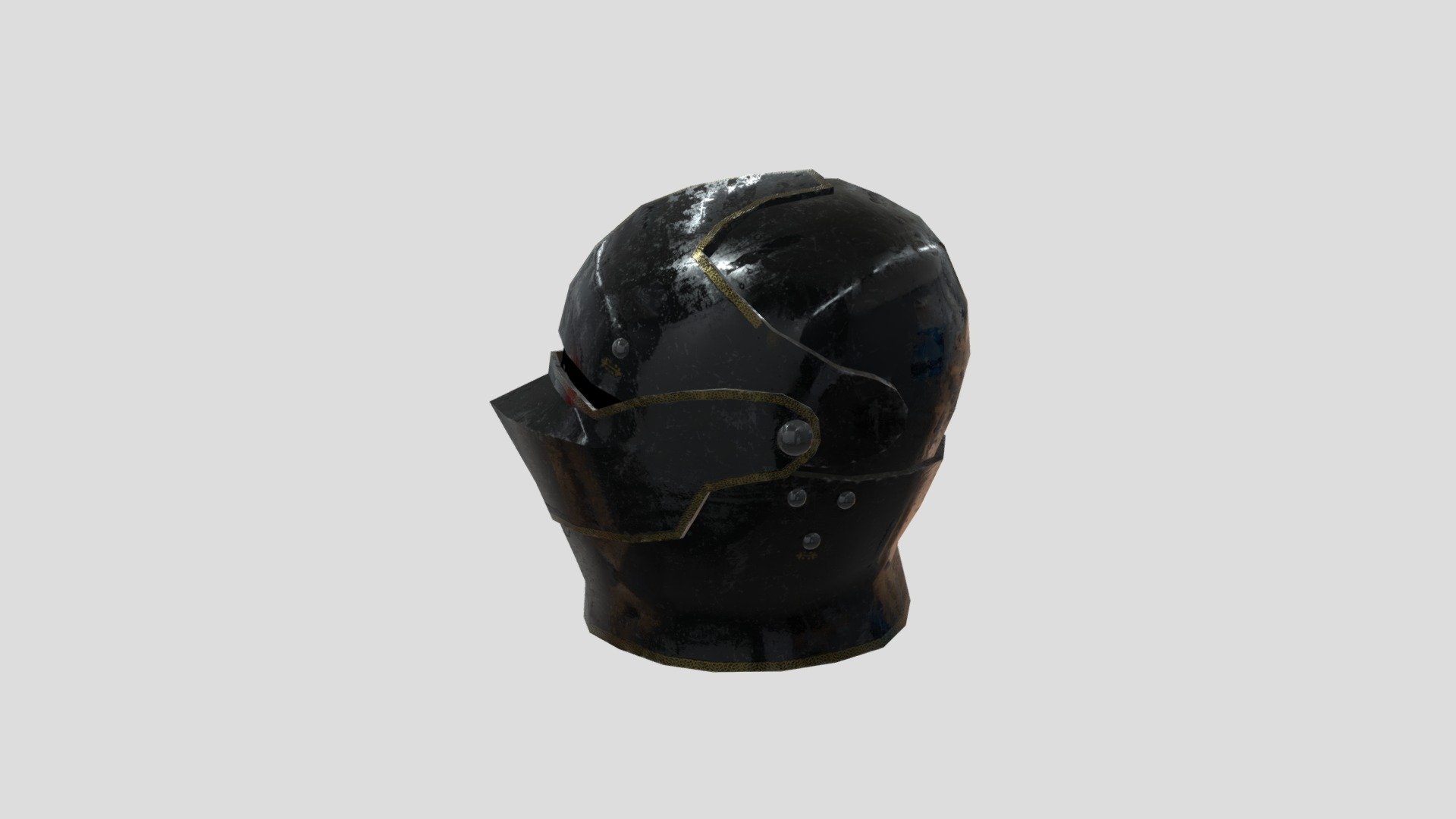 Black Medieval Knight Helmet - (Armet) - Download Free 3D model by ...