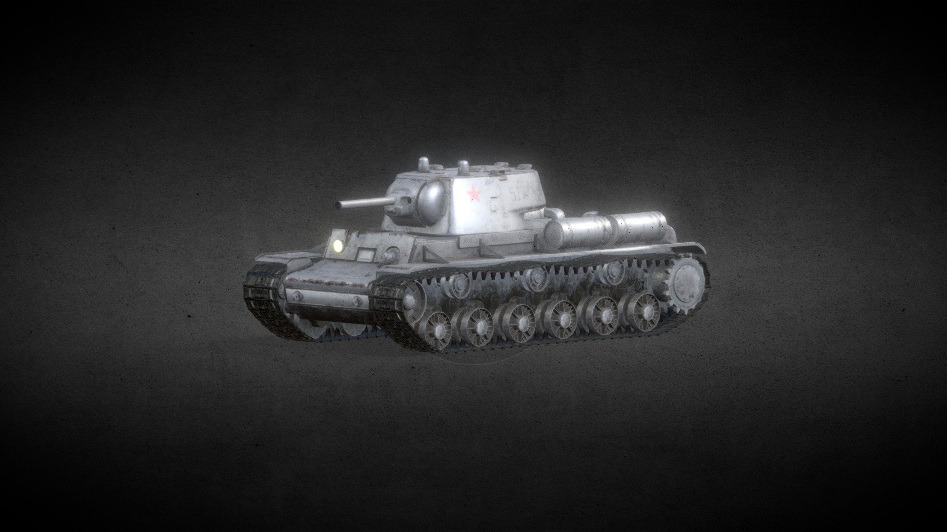 Tank KV-1(white - orthographic view) - Download Free 3D model by ...