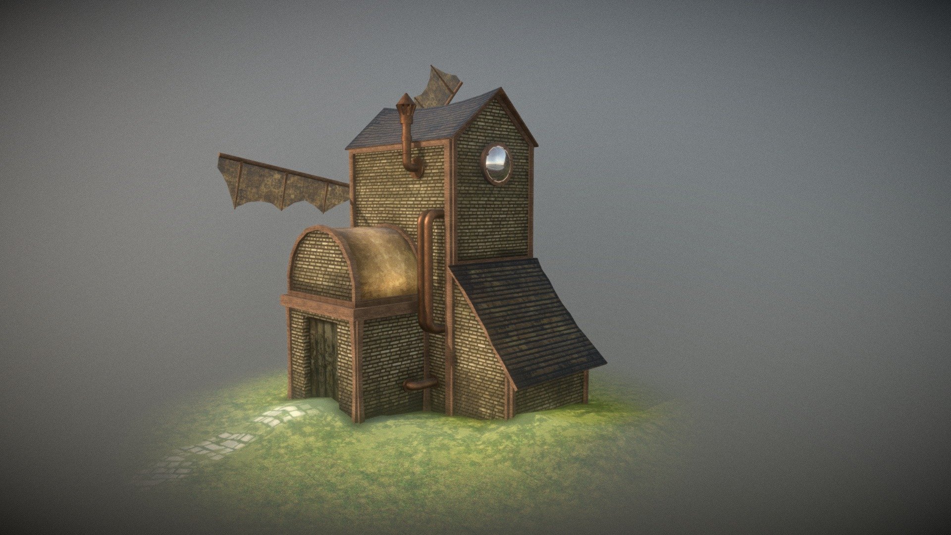Steampunk style Windmill - 3D model by Jonny (@jonnylynn) [6ed8484 ...