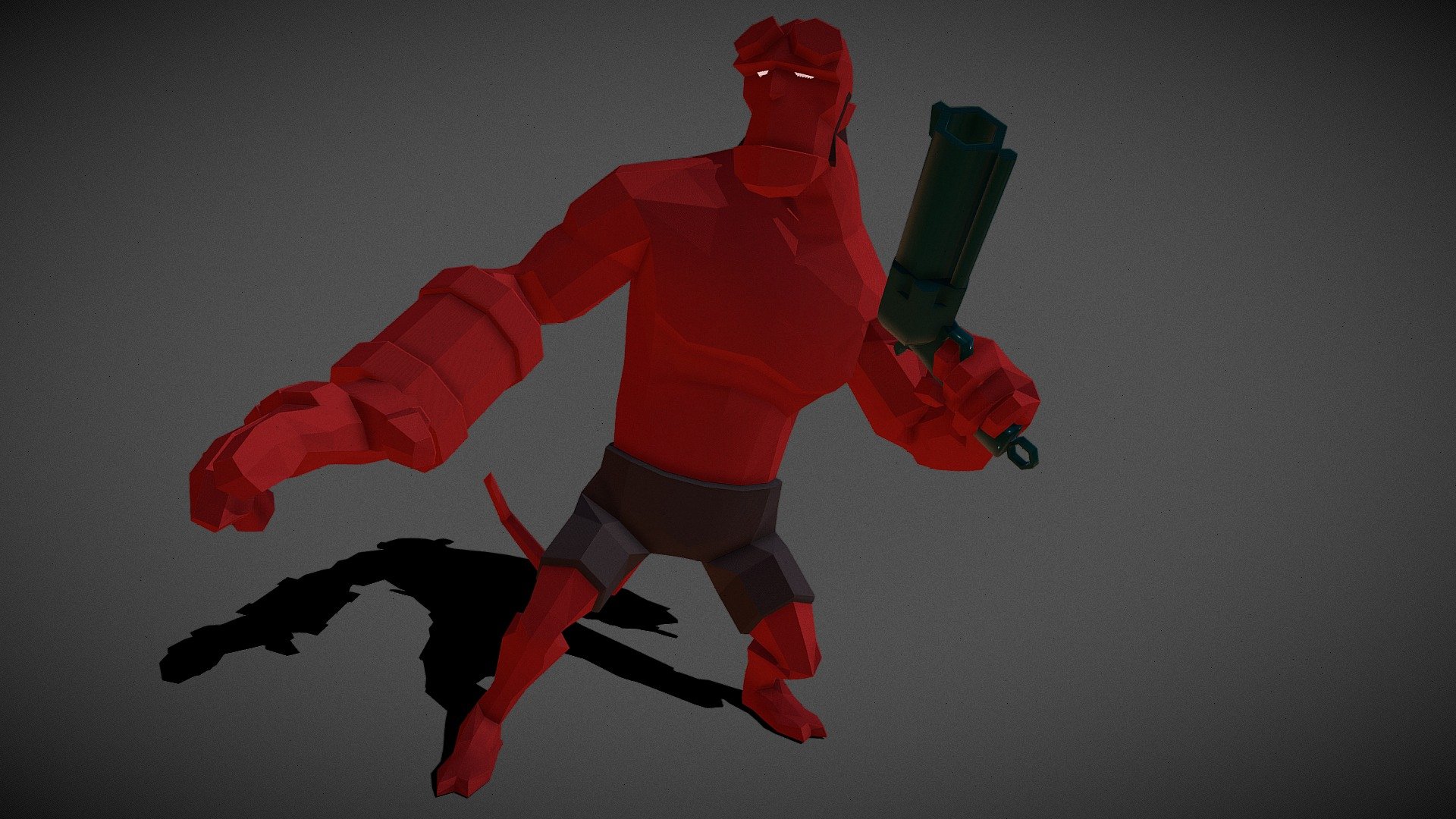Hellboy_Low_Poly - 3D model by jsandor [6ee182b] - Sketchfab