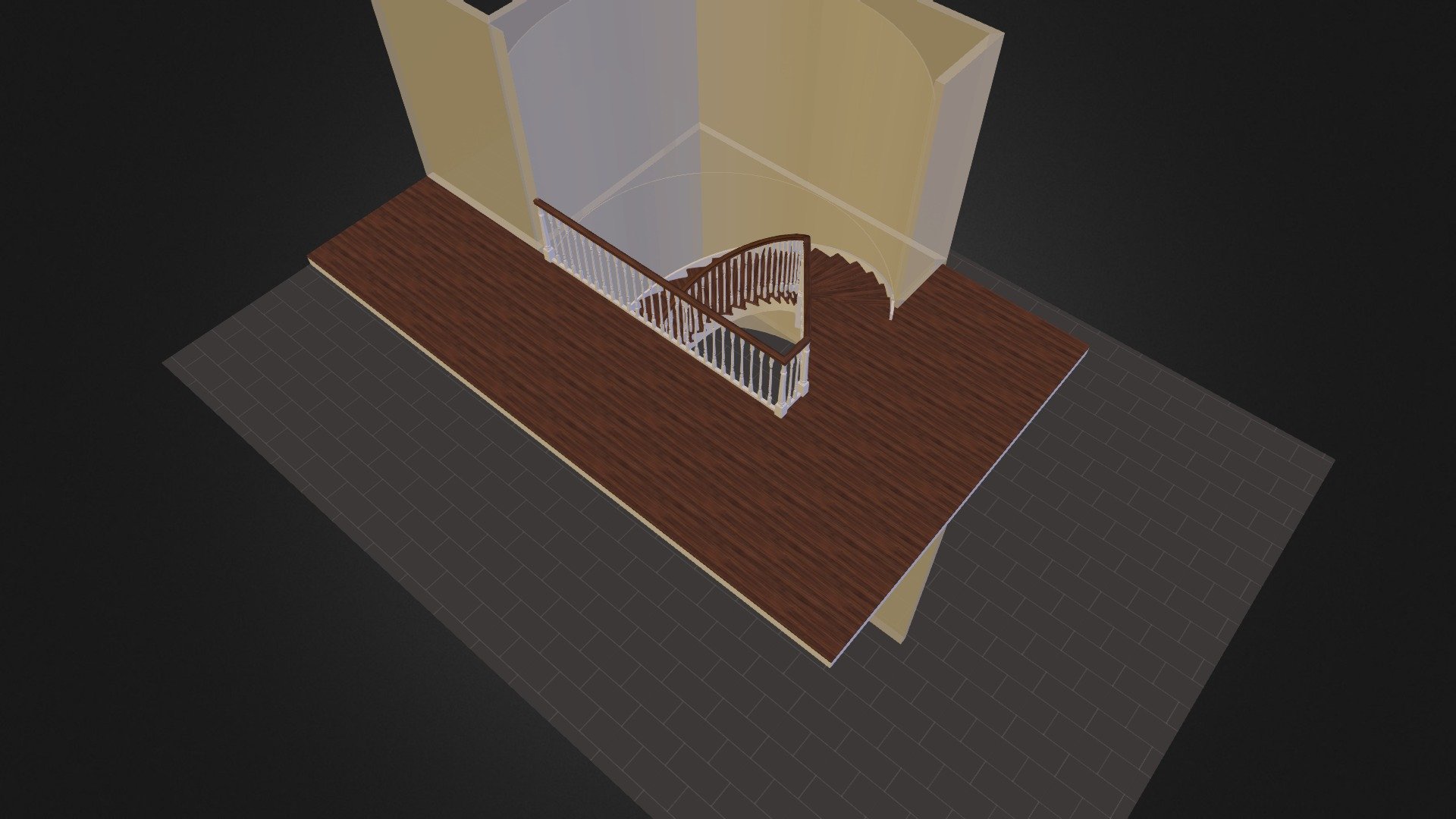 curved walnut treads - 3D model by SBJOINERY [6ee20c8] - Sketchfab