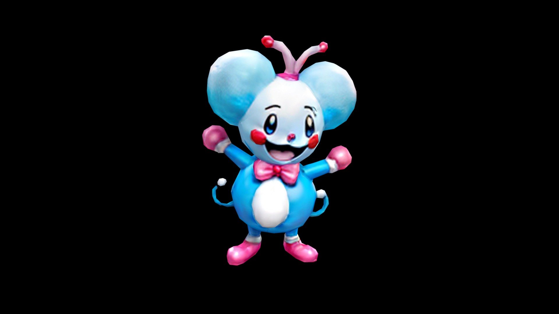 "Joyful Cartoons White Light Toy with Pink Happy - Download Free 3D ...