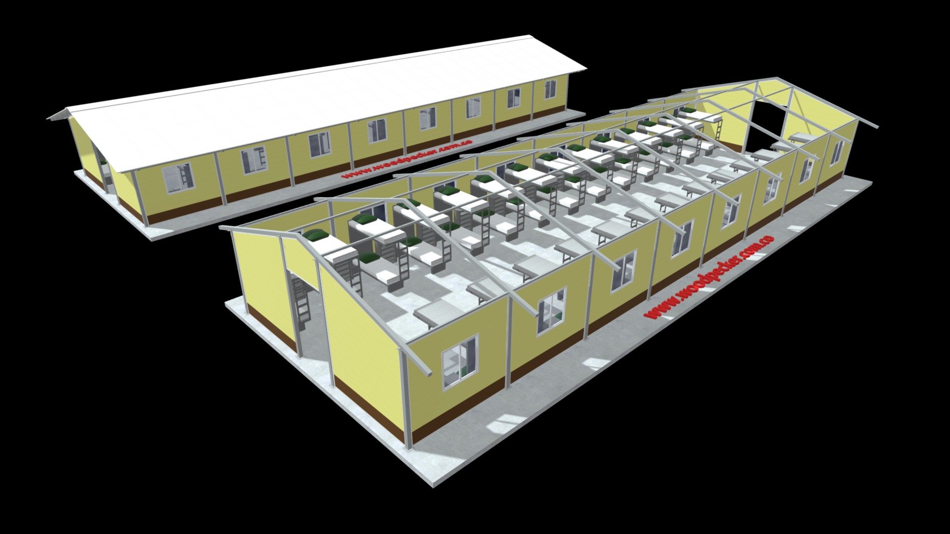 Modelo Albergue de paso v2 WPC - 3D model by woodpeckerwpc [6eeae83] - Sketchfab