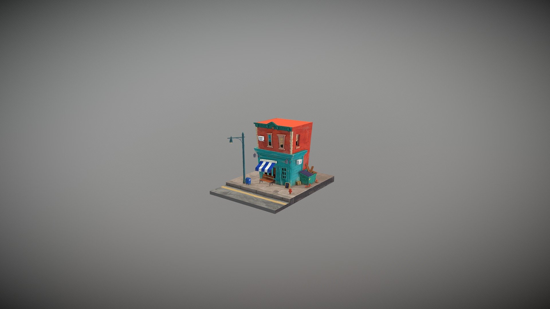 Low Poly NY Cafe - 3D model by Nikita.Meduha [6eeec12] - Sketchfab