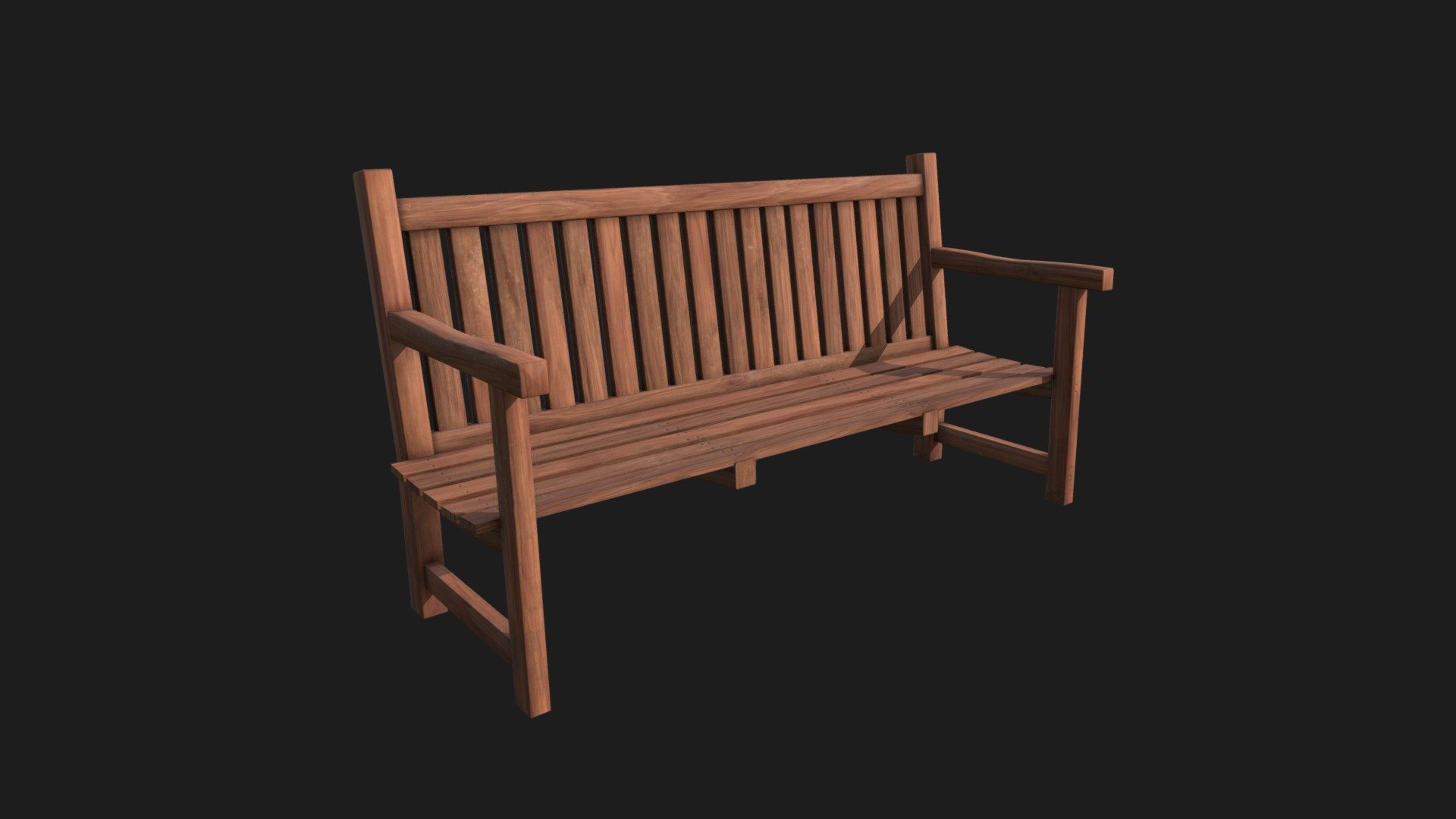 Wooden Bench - Download Free 3D model by Ahmad Azizi (@azizi16 ...
