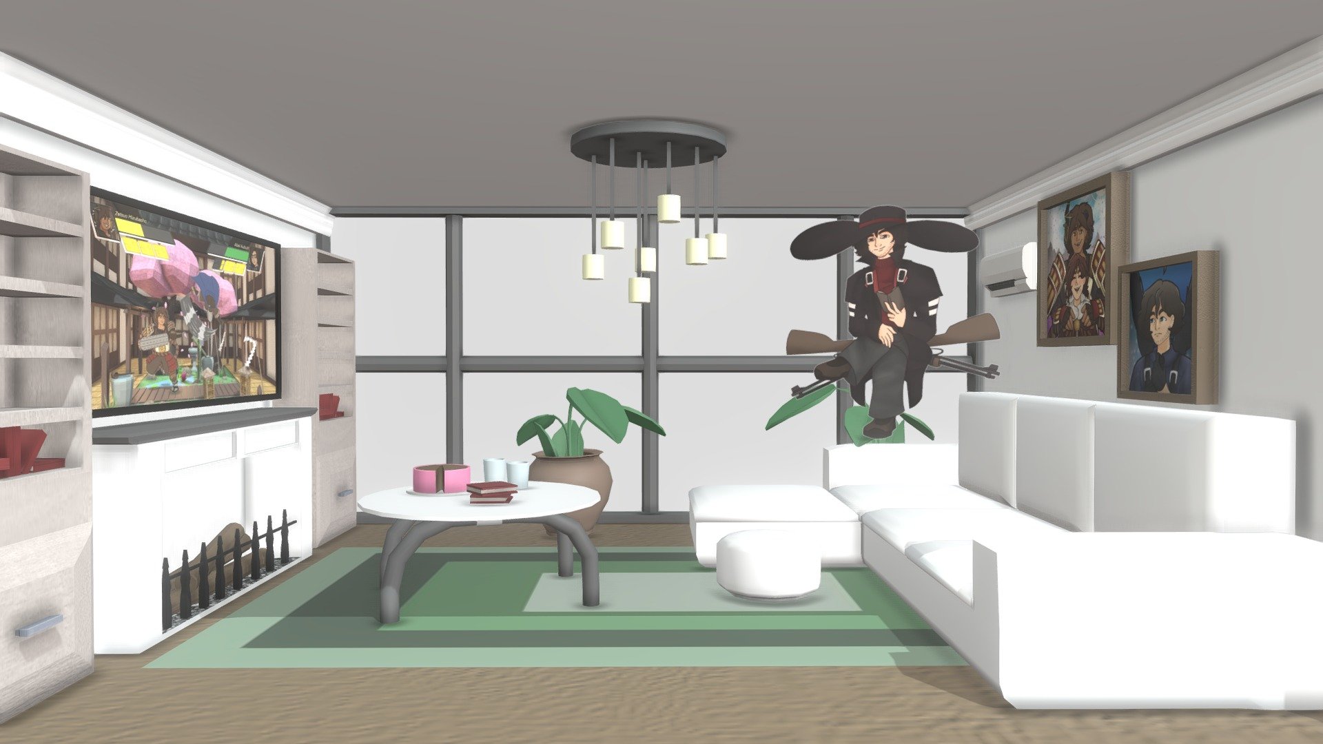 Gallery Scene (C.C) - 3D model by TreadBrightly [6ef2c17] - Sketchfab